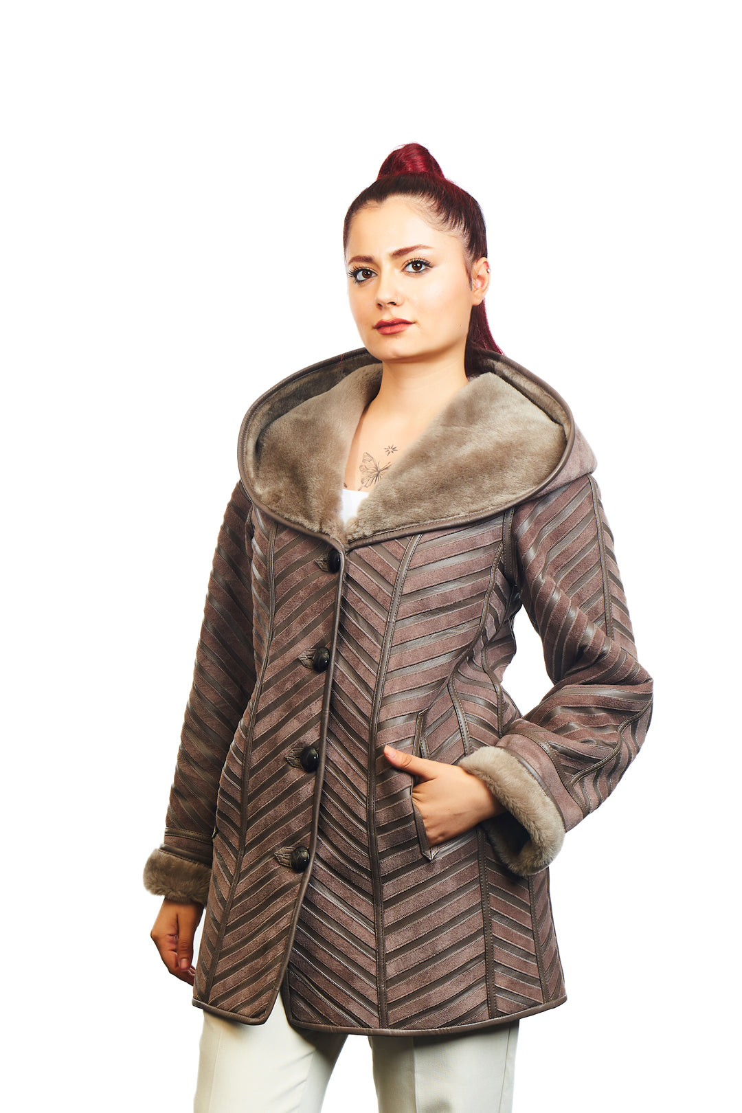 Freya Reversible Merino Napa Blend Leather Coat